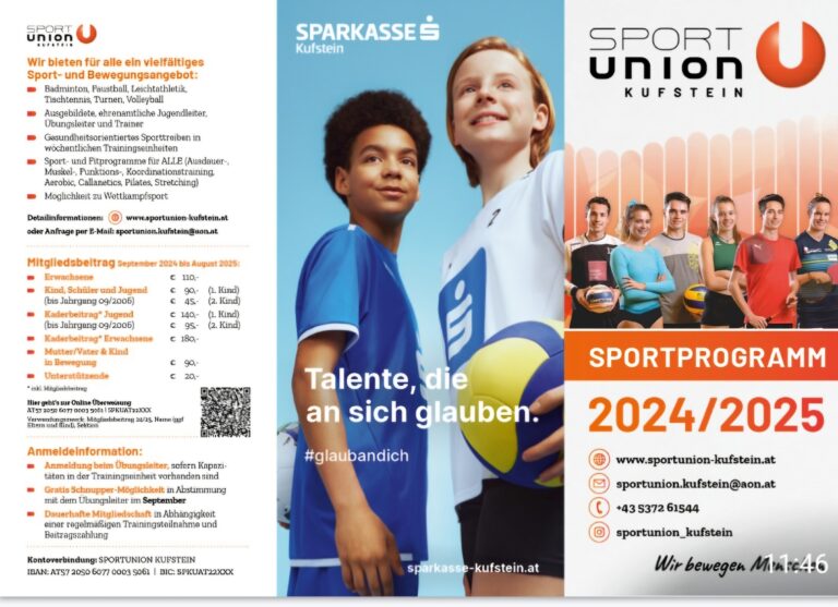 Sportprogramm 2024/25 - SPORTUNION Kufstein